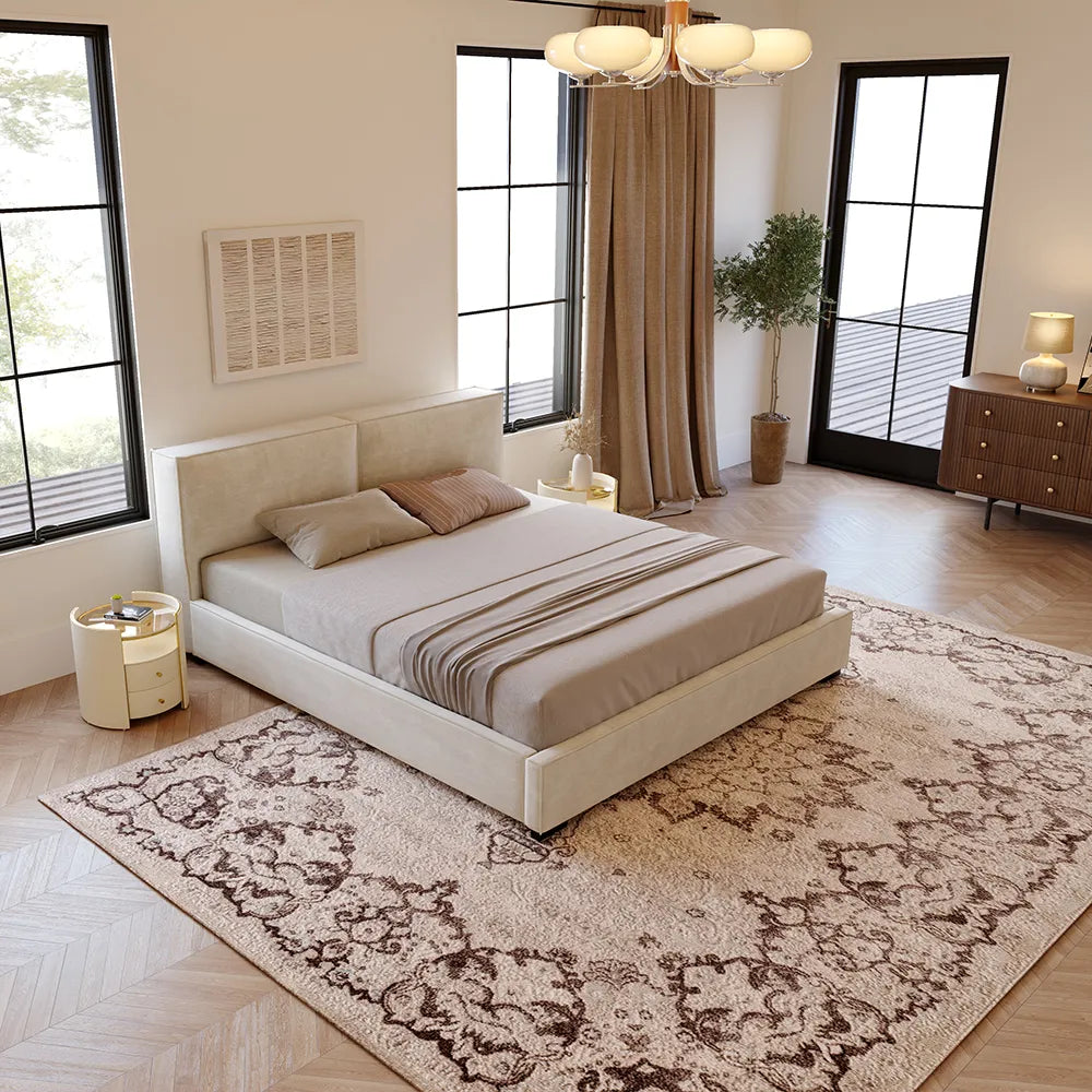 The Bespoke Celina Boucle Upholstered Bed Frame- Fully Customisable wi ...