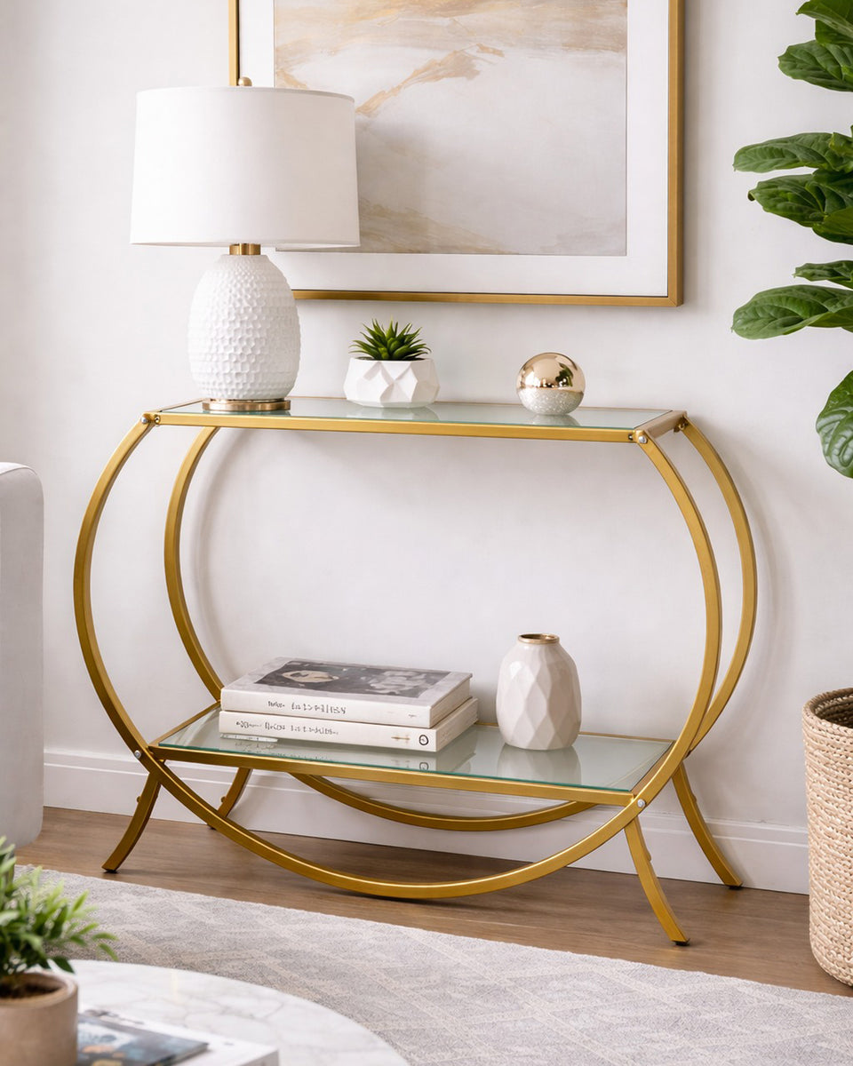 Lumix Gold Console Unit – Luxury Home Interior
