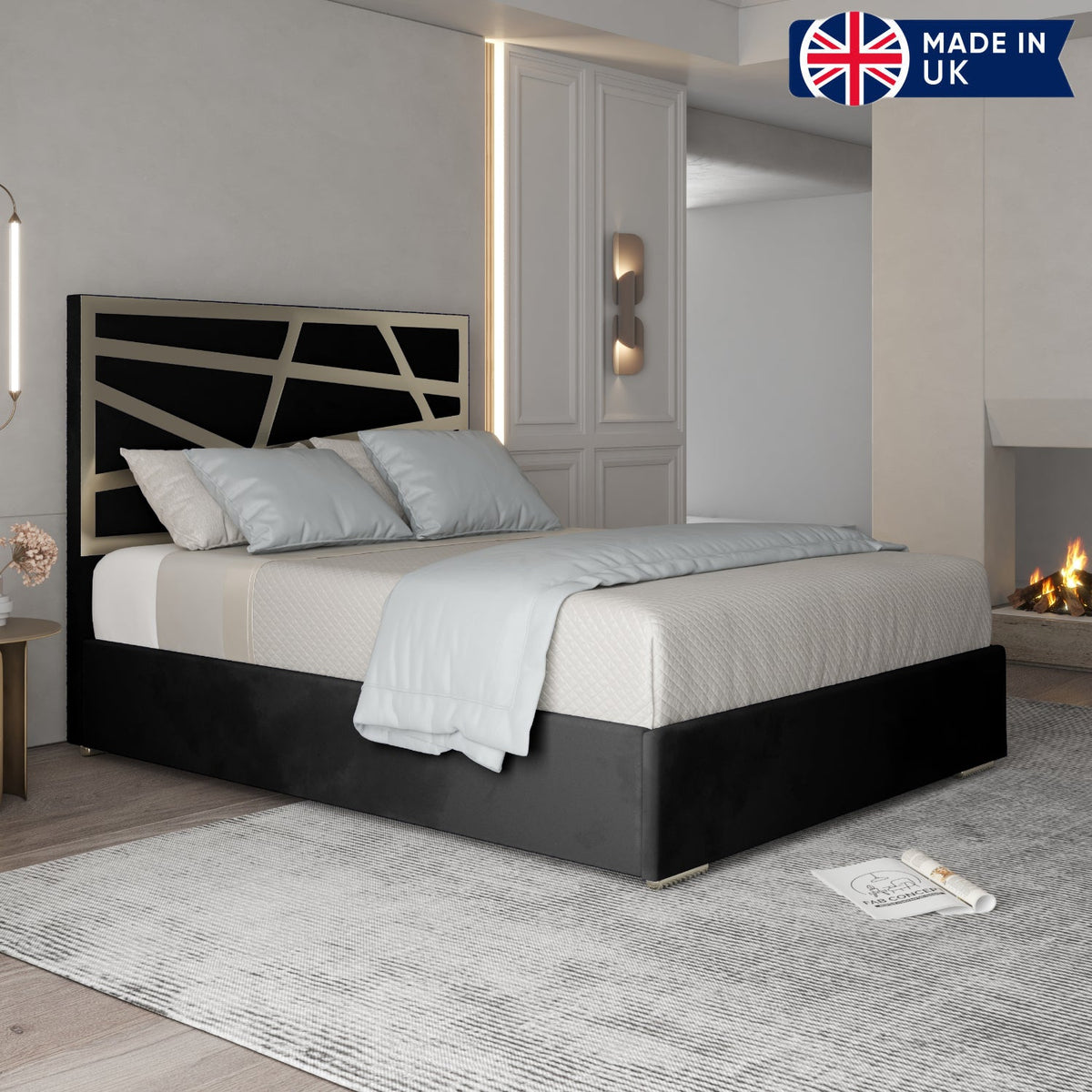 The Bespoke Ayla Upholstered Soft Velvet Metal Bed Frame Fully Customi ...